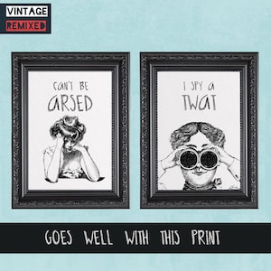 TWAT Funny Altered Vintage Rude Wall Art Sarcastic Posh Slang Quirky ...