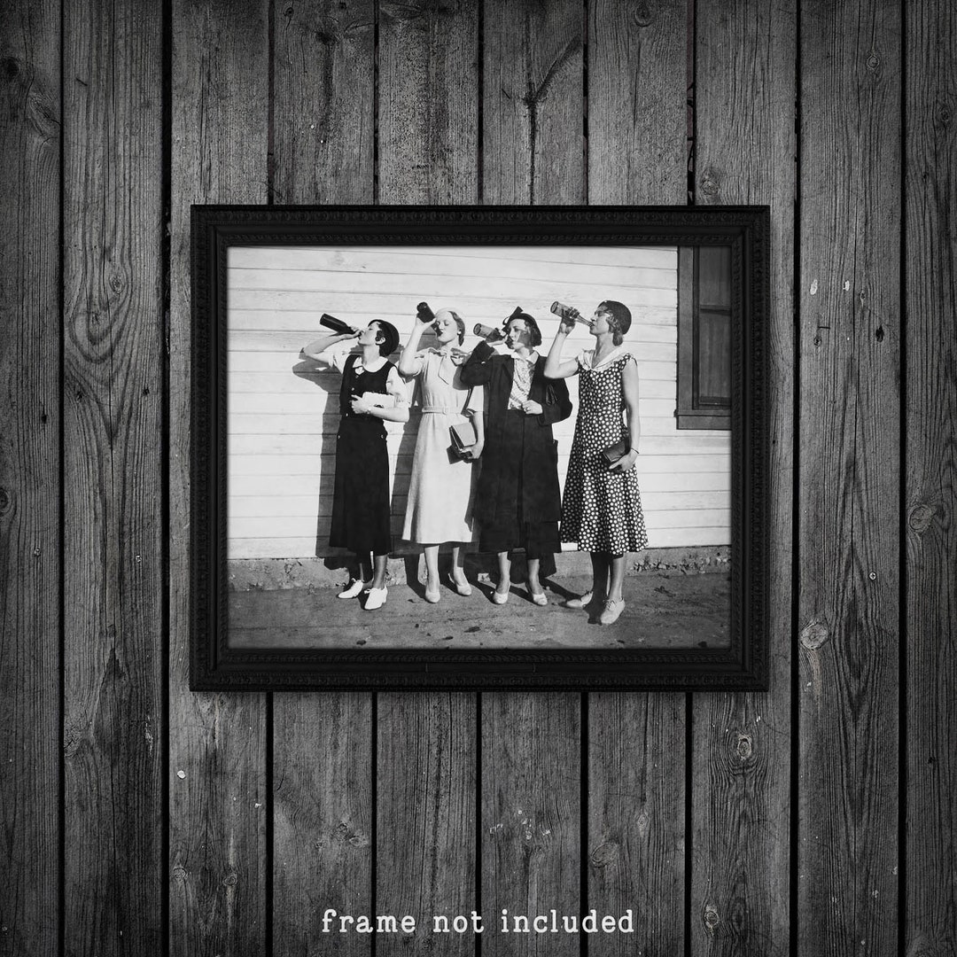 Flapper Girls Drinking Vintage Photo Print: 1920s Prohibition Art - Etsy