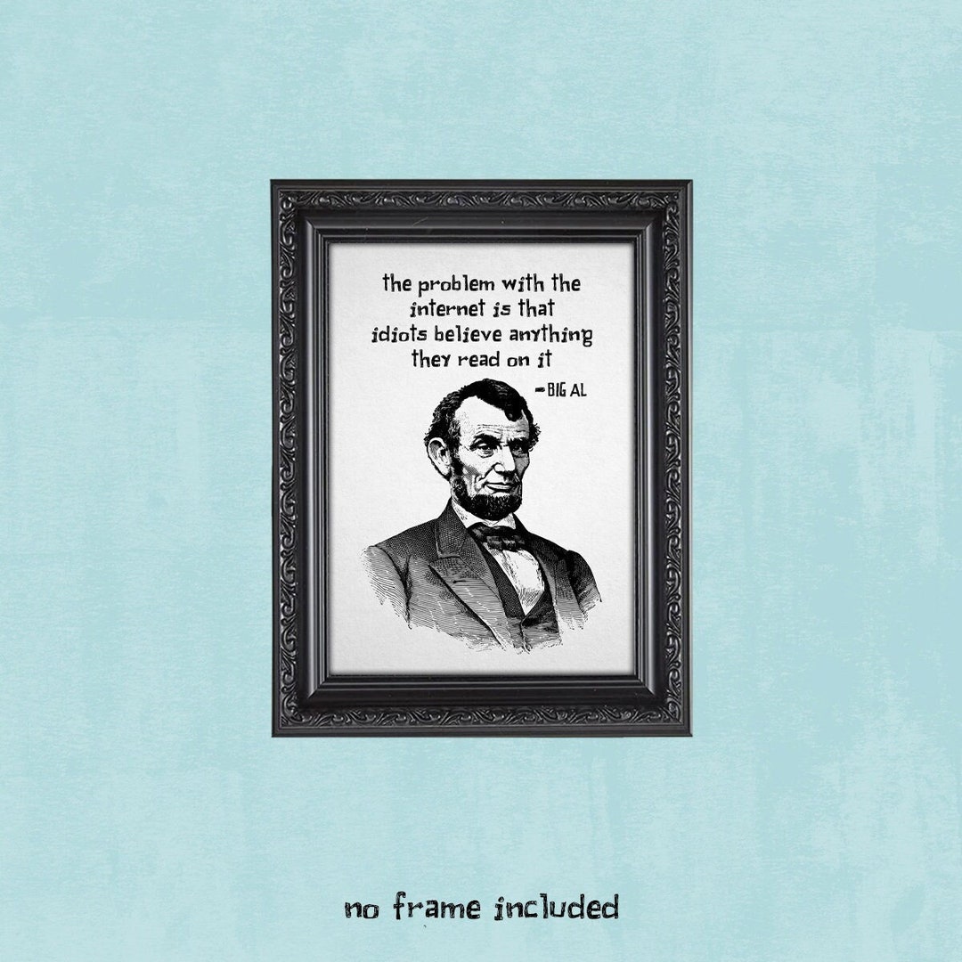 Silly Wall Art, Funny Altered Vintage President Lincoln Idiot Quote ...
