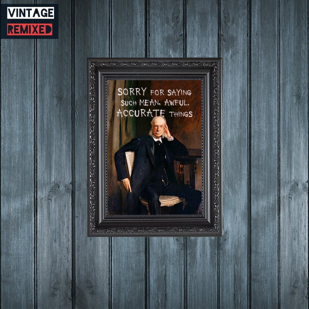 Funny Sarcastic Typography Altered Art Graffiti Vintage Painting Art ...