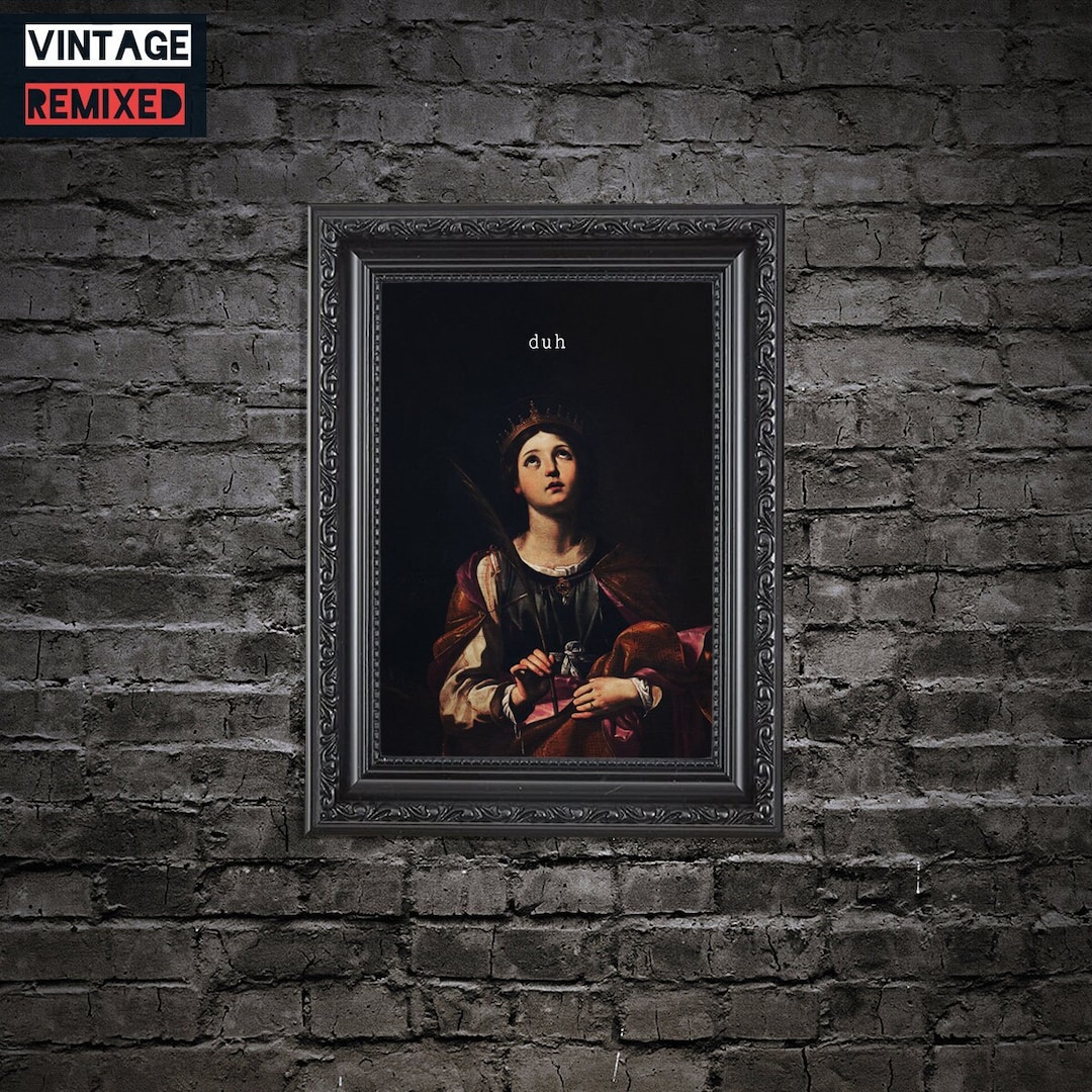 DUH Funny Altered Vintage Art Print Queen Quirky Sarcastic Rude ...