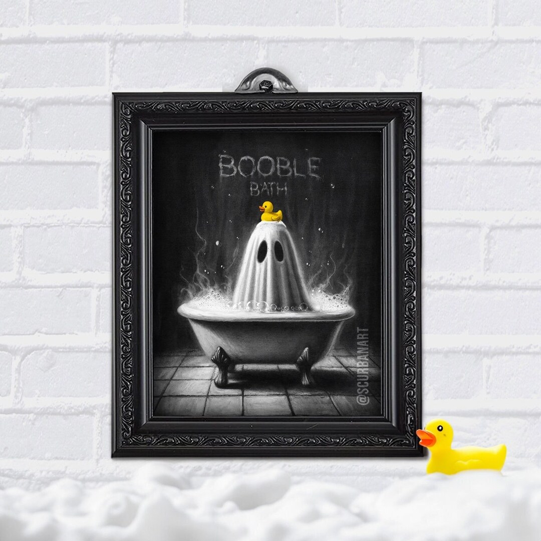 Ghost Boo Bath Funny Bathroom Art Print, Dark Victorian Gothic Cute ...