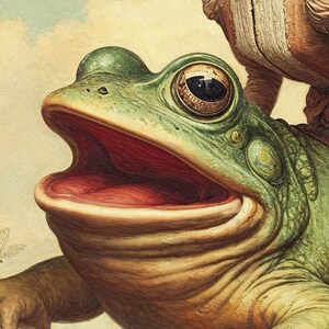 Frog Rider Funny Eclectic Vintage Art Print, Retro Victorian Lady ...