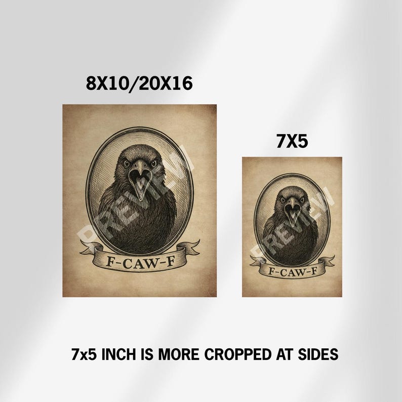 Funny Vintage Crow Art Print: Rude Swear Gothic Hallway Home Wall Decor ...
