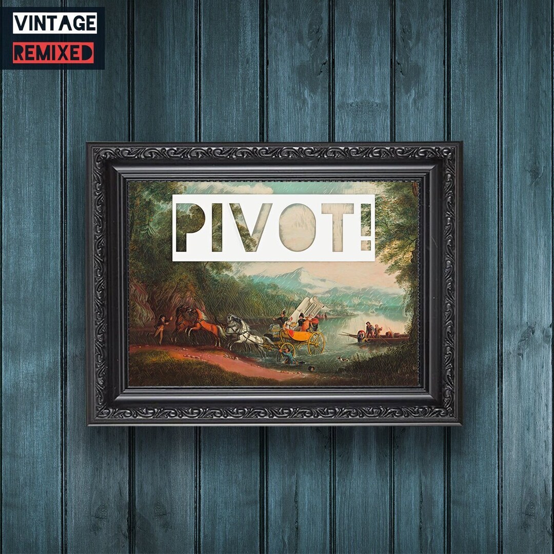 Friends Pivot Altered Vintage Painting Alternative Quirky Funny ...