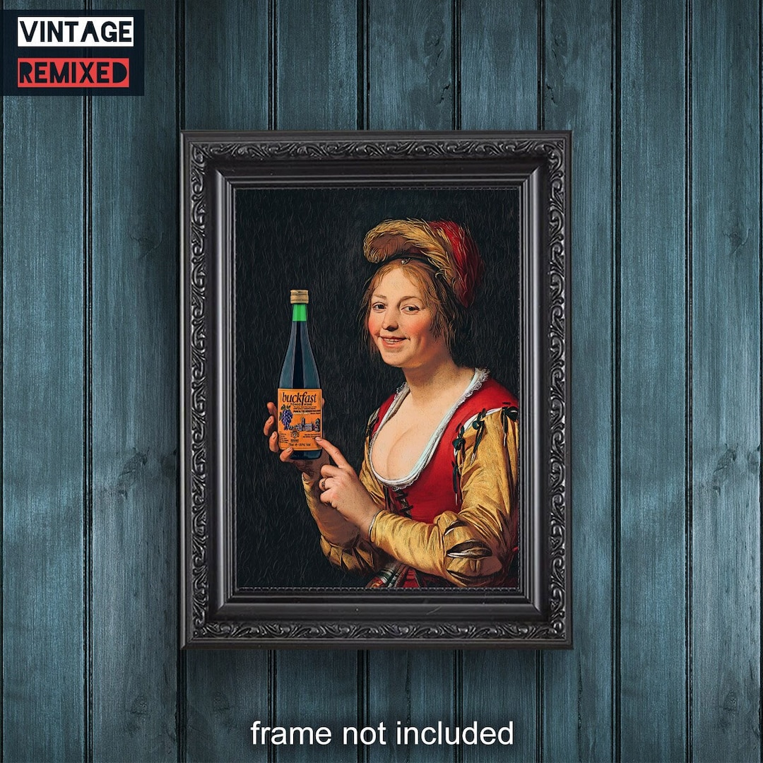 Buckfast Tonic Wine Funny Art Print: Altered Vintage Painting - Etsy