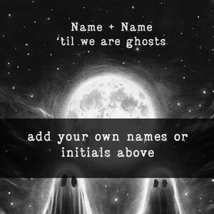 Ghost Personalised Couple Gift Art Print, Dark Romantic Custom Names ...