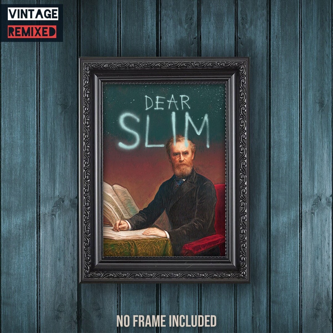 Dear Slim Funny Vintage Art Print: Silly Quirky Rap Hip Hop Music Song ...
