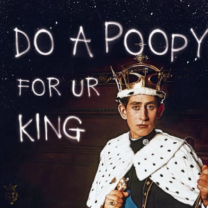 Royal Poo Funny Bathroom Art Print: King Charles Toilet Humour - Etsy