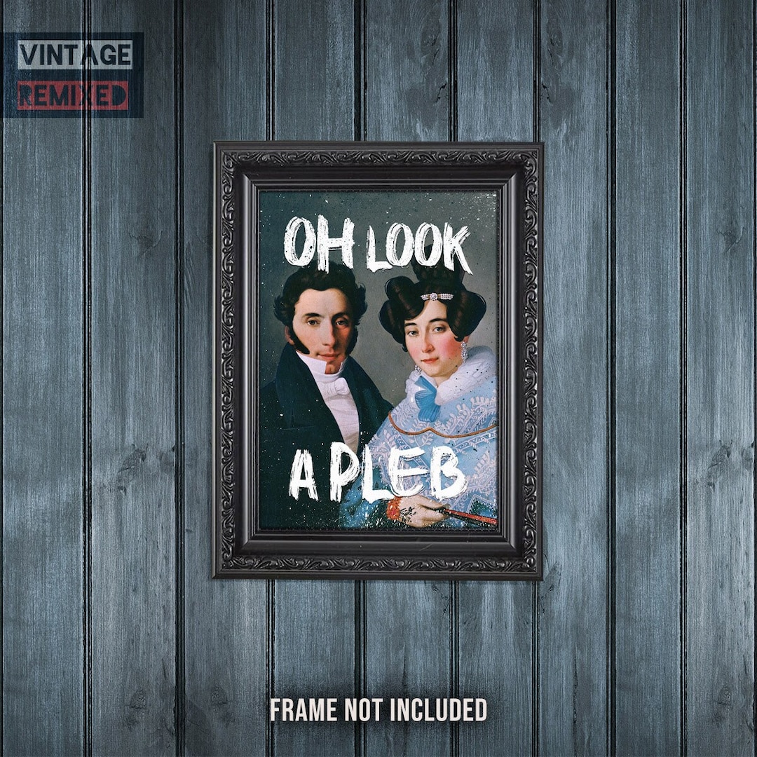 PLEB Funny Altered Vintage Painting Rude Sarcastic Posh Slang Quirky ...