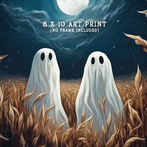 Ghosts Harvest Moon Art Print, Dark Romantic Ghost Couple Star ...