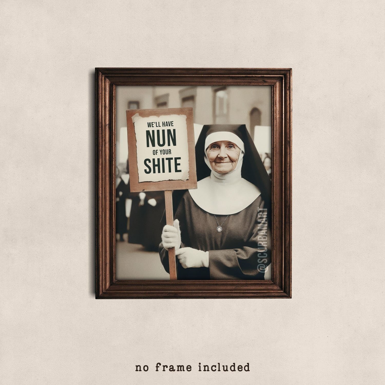 Nun Funny Quotes Little Sister Funny Slogan Inscription. Vector Baby