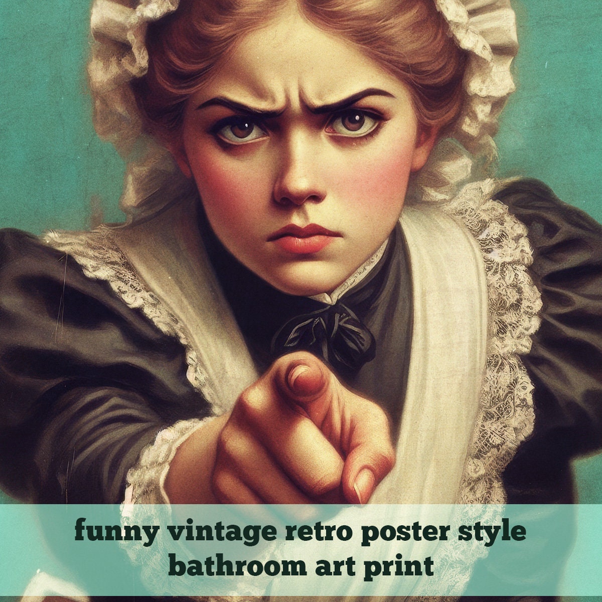 Flush It! Funny Bathroom Art Print: Altered Vintage Maid Poster - Etsy