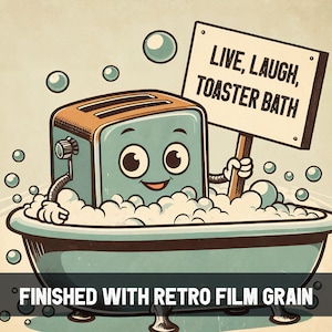 Toaster Bath Funny Retro Art Print, Dark Humour Gothic Alt Sarcastic ...