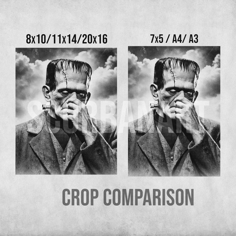 Funny Bathroom Art Print: Frankenstein Farted Stinky Smelly Gothic ...