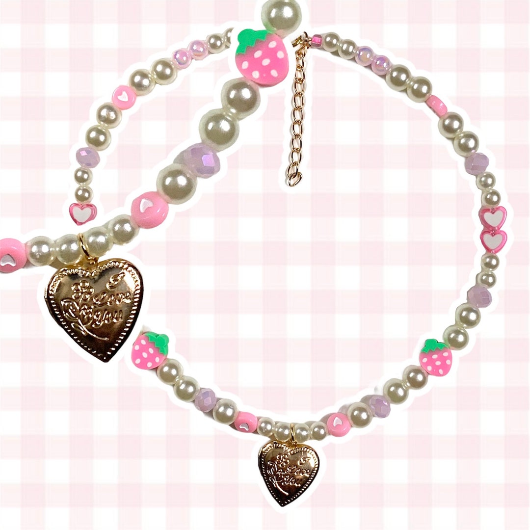 Pink Hearts Strawberry Pastel Dollcore Coquette Princesscore - Etsy
