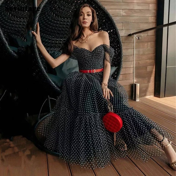 Polka Dot Prom Dress - Etsy
