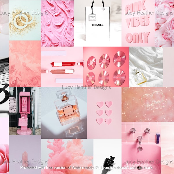 Pink Collage Wallpaper for Computer - Etsy
