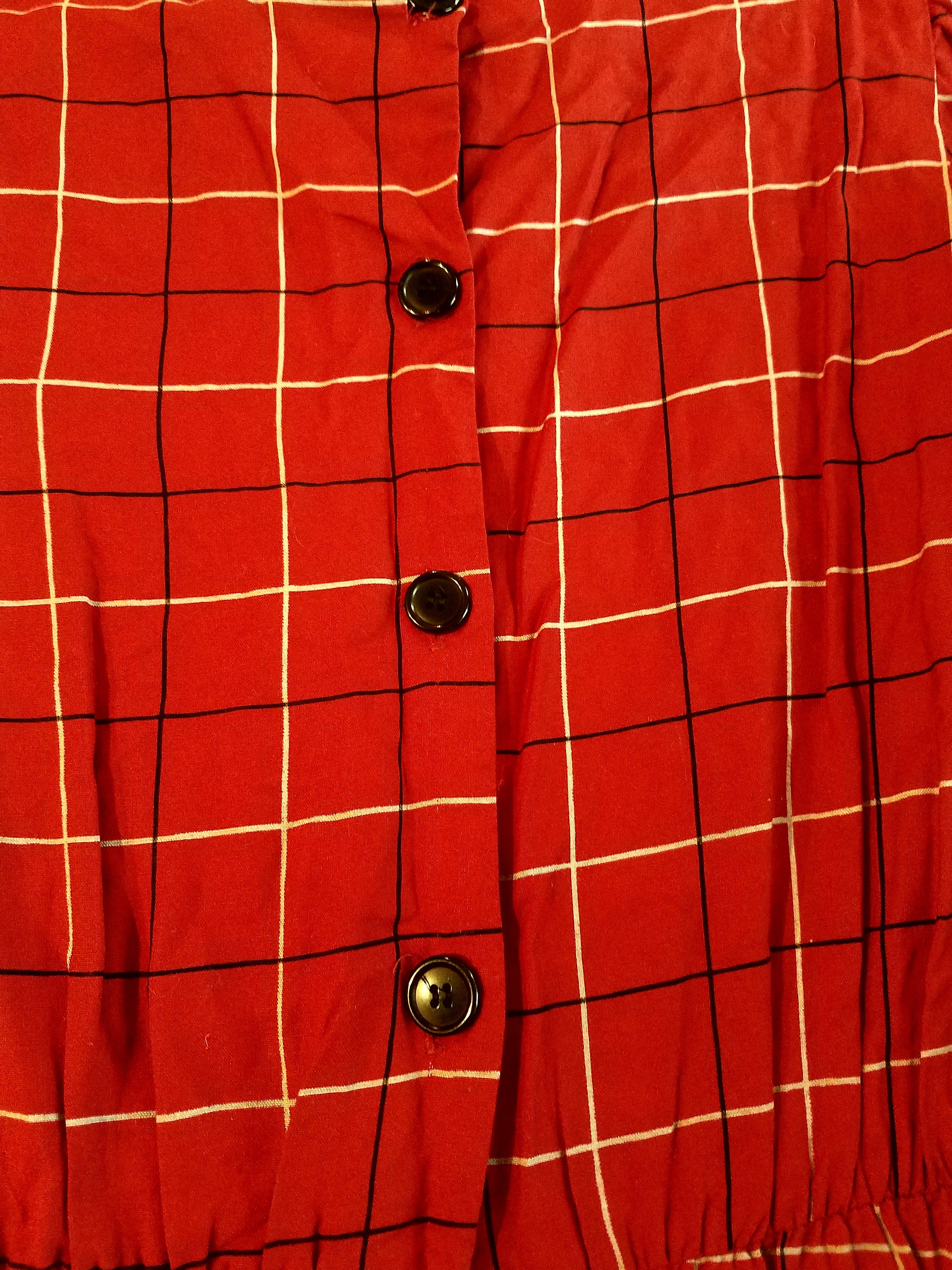 Womens 80s Red Dress - Button Down Back Detail! - Etsy