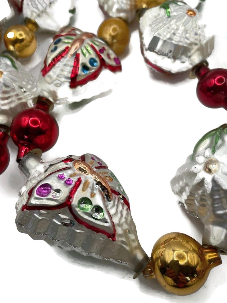 Christopher Radko Alpine Wings Butterfly Flower Christmas Tree Garland ...