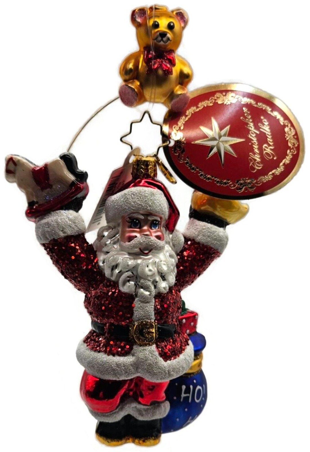 Christopher Radko Which Toy Will Santa Choose Bear Christmas Ornament ...