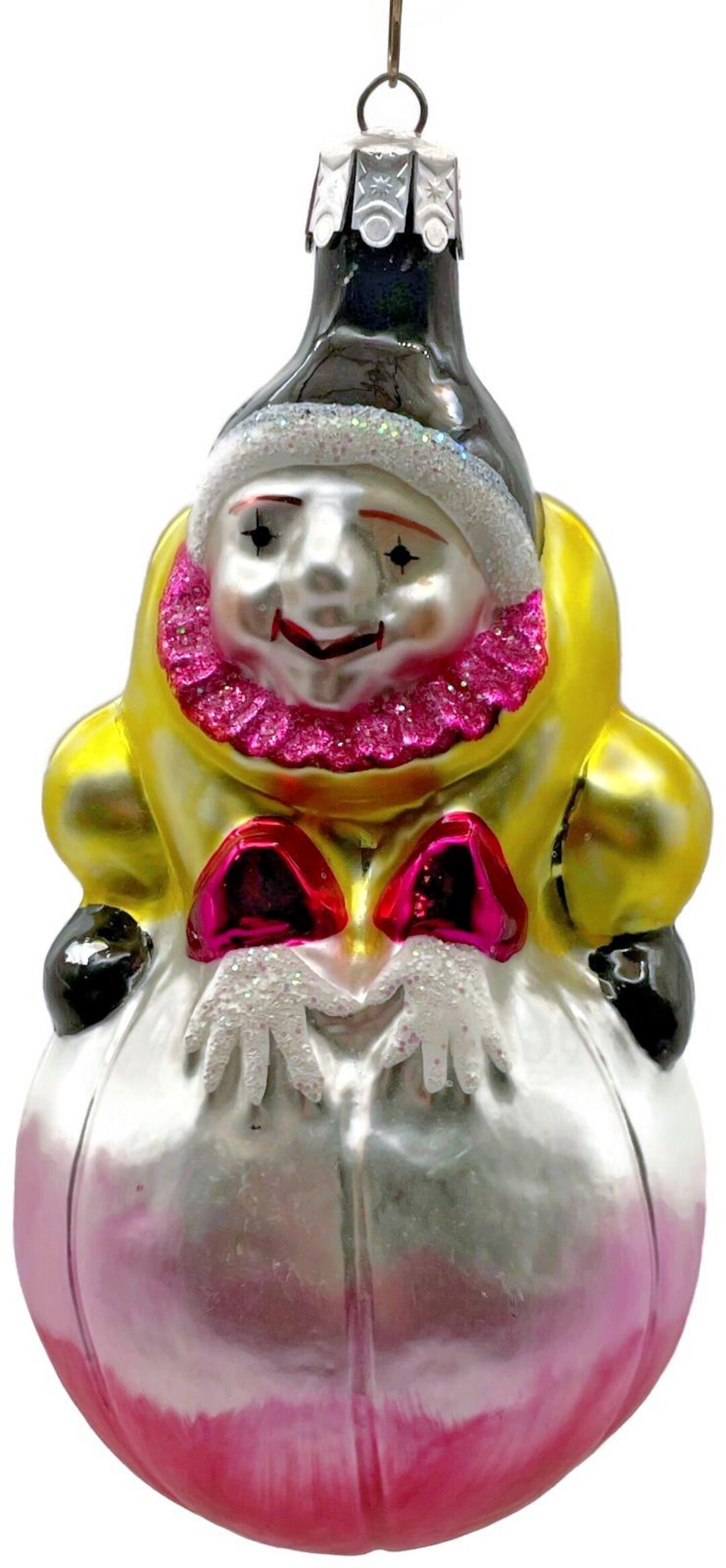Christopher Radko Roly Poly Circus Clown Yellow Christmas Tree Ornament ...