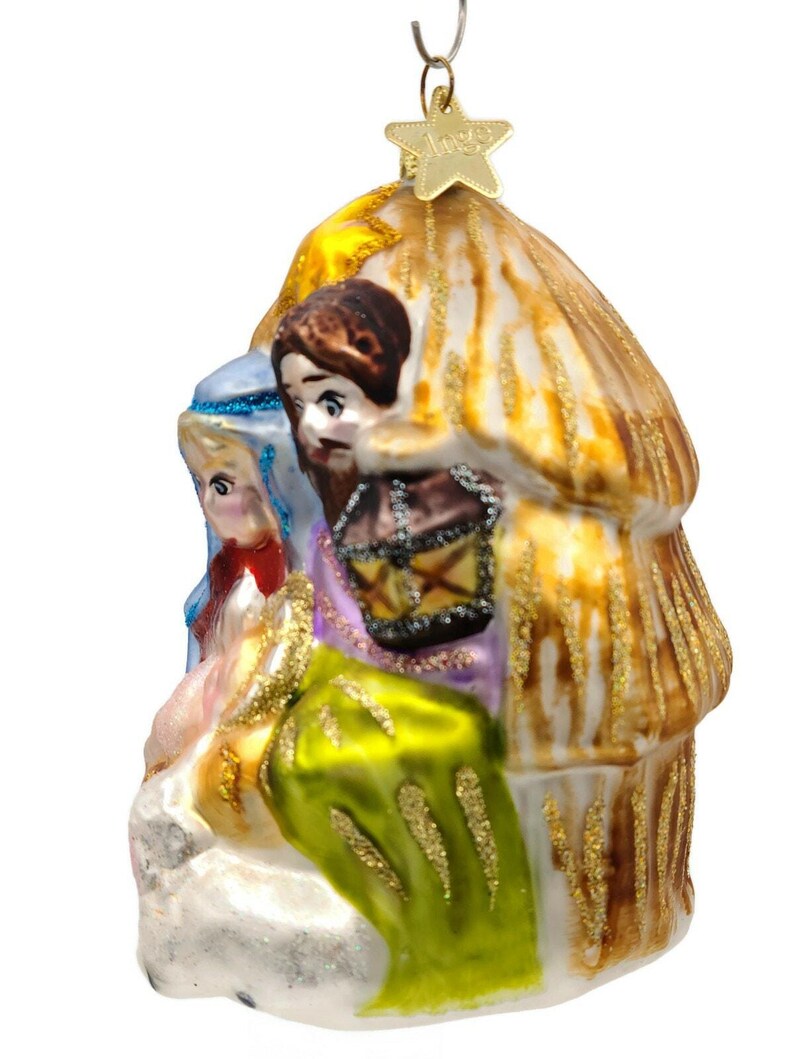 Inge Glass Nativity Scene Baby Jesus Mary Manger Christmas Holiday ...