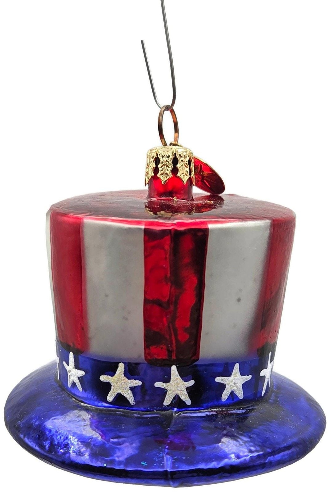 Christopher Radko Liberty Lid Top Hat Patriotic Red Christmas Ornament ...