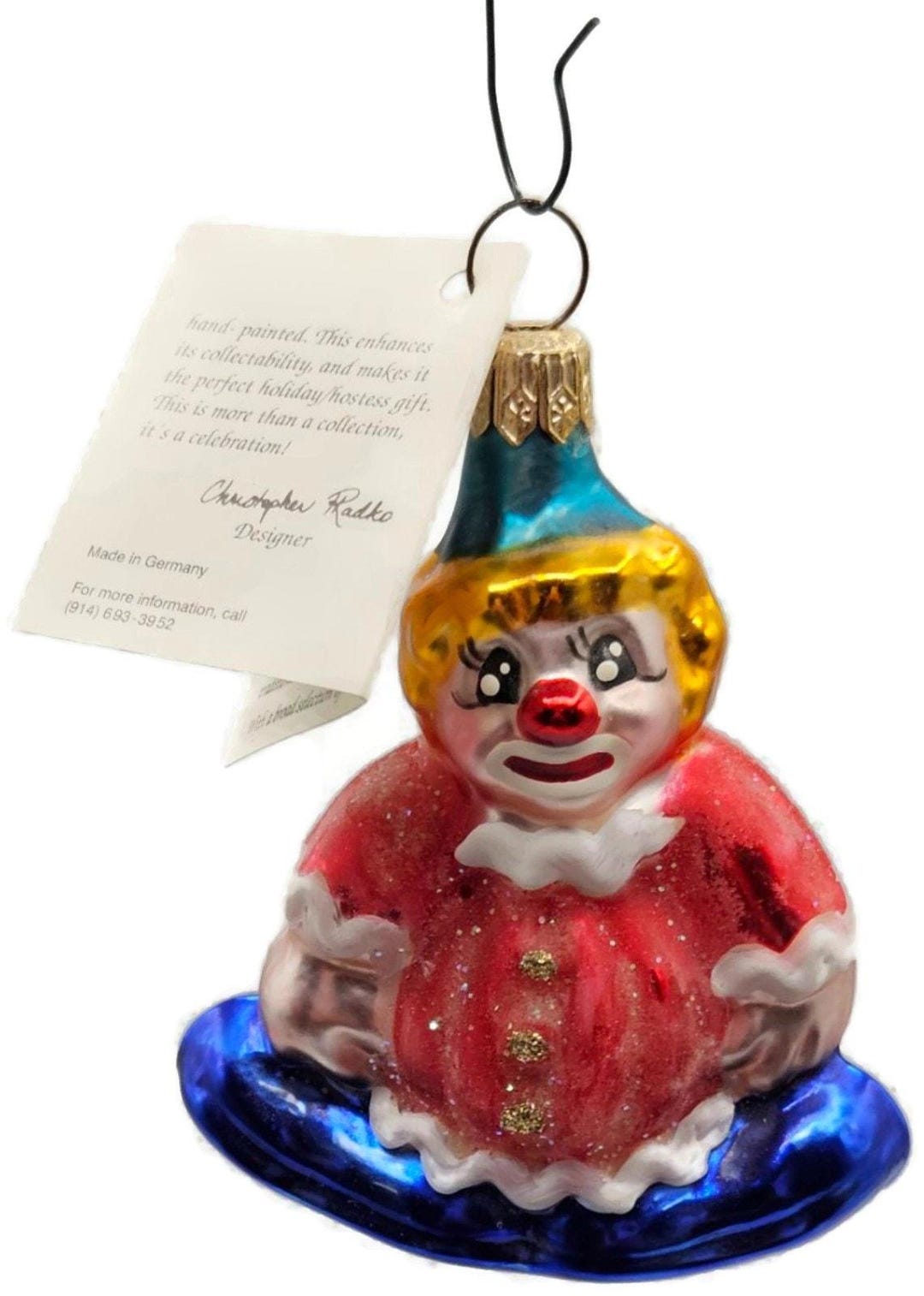 Christopher Radko Casey the Clown Red Made in Germany Christmas Tree ...
