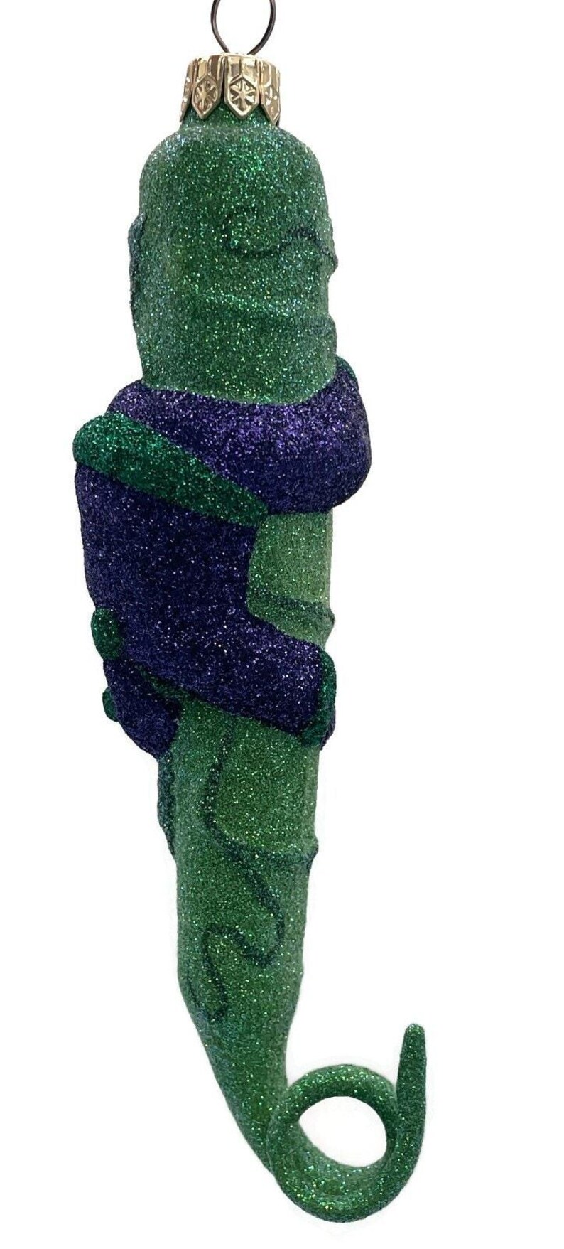 Patricia Breen Santa and the Beanstalk Purple Glittered Green Christmas ...