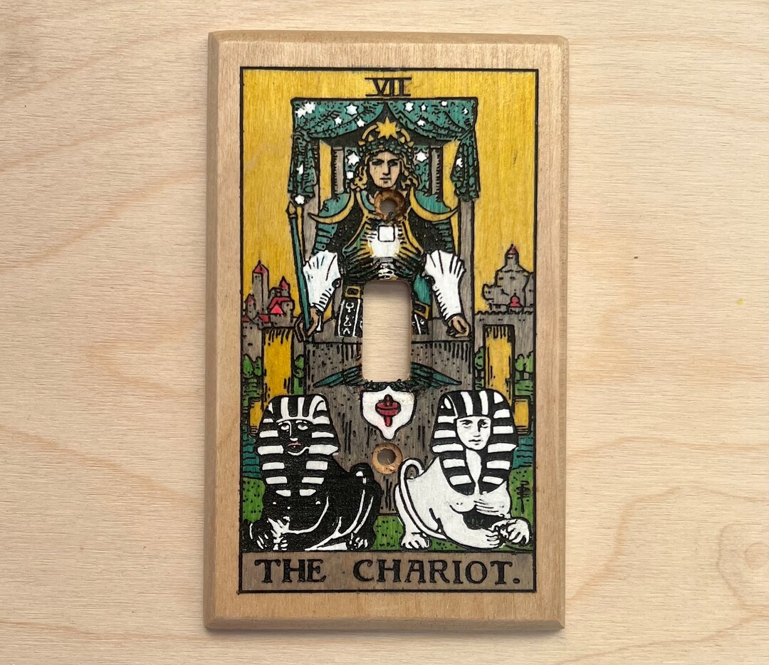 Hand Painted Tarot Card Light Switch Cover - the Chariot Lightswitch ...