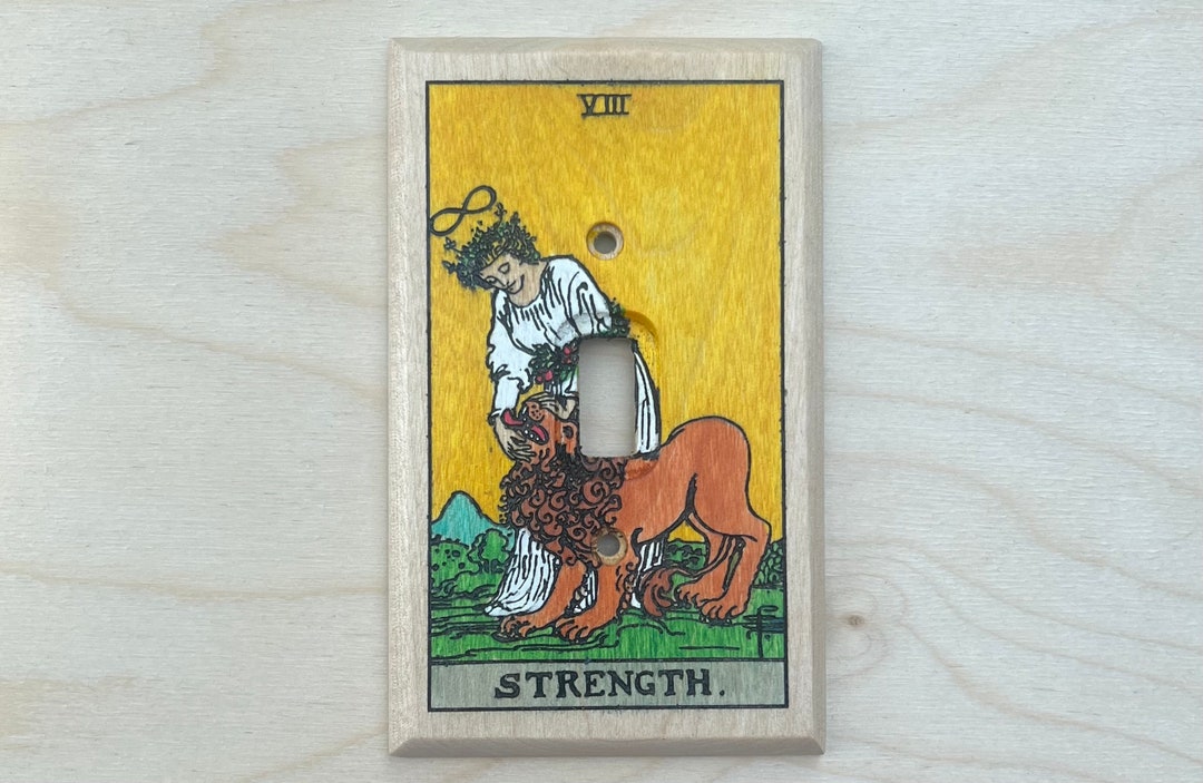 Hand Painted Tarot Card Light Switch Cover - Strength Lightswitch Cover ...