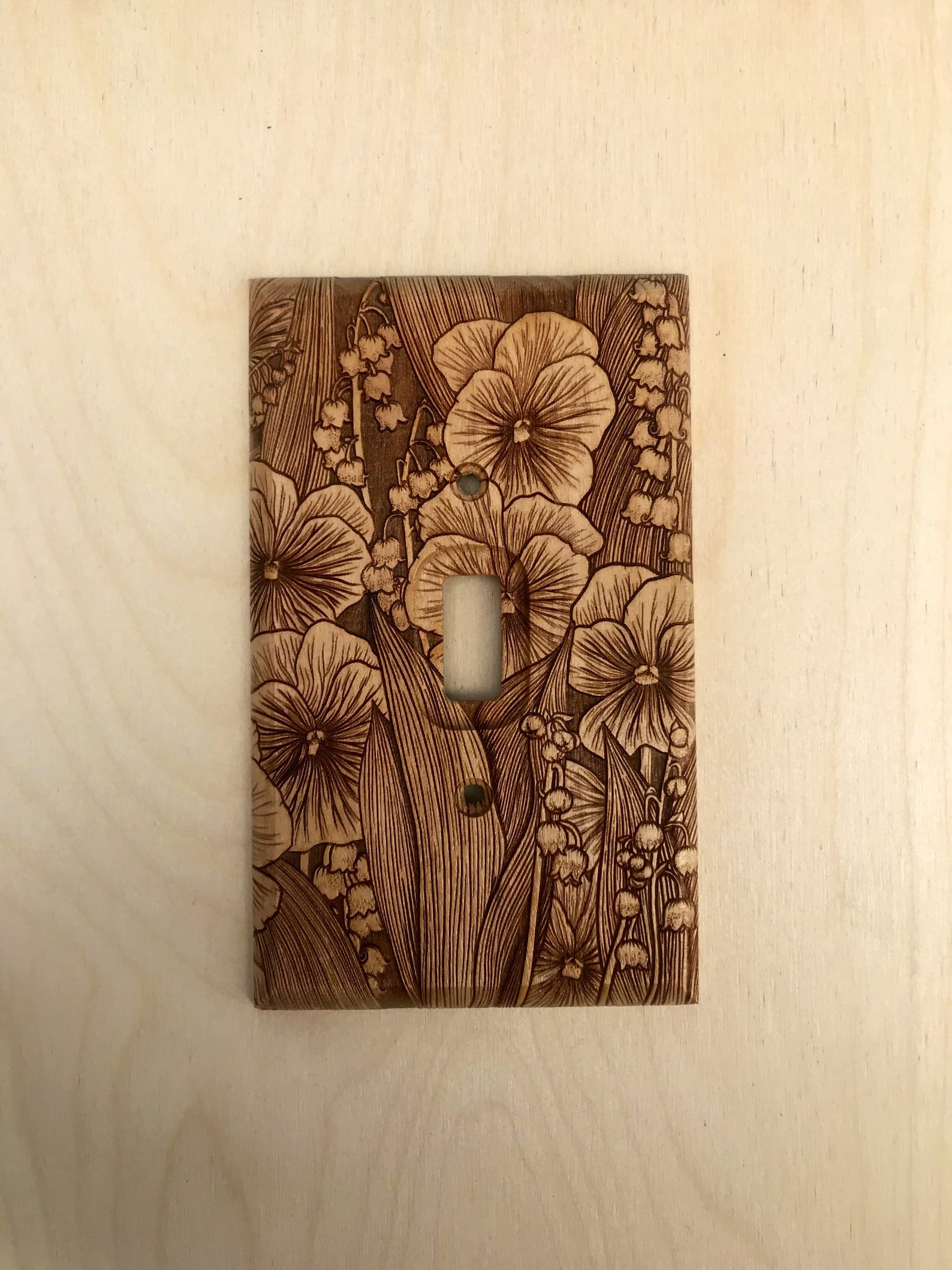 Wooden Flower Engraved Light Switch Cover Lily of the Valley - Etsy