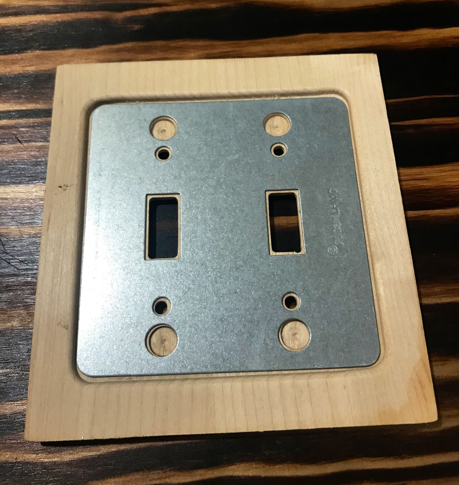 Wooden Double Light Switch Cover With Bats - 2 Toggle Light Switch ...