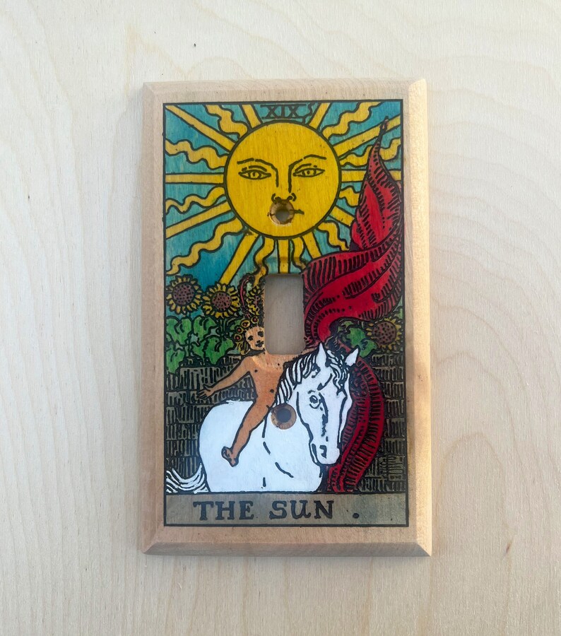 Hand Painted Tarot Card Light Switch Cover - the Sun Lightswitch Cover ...