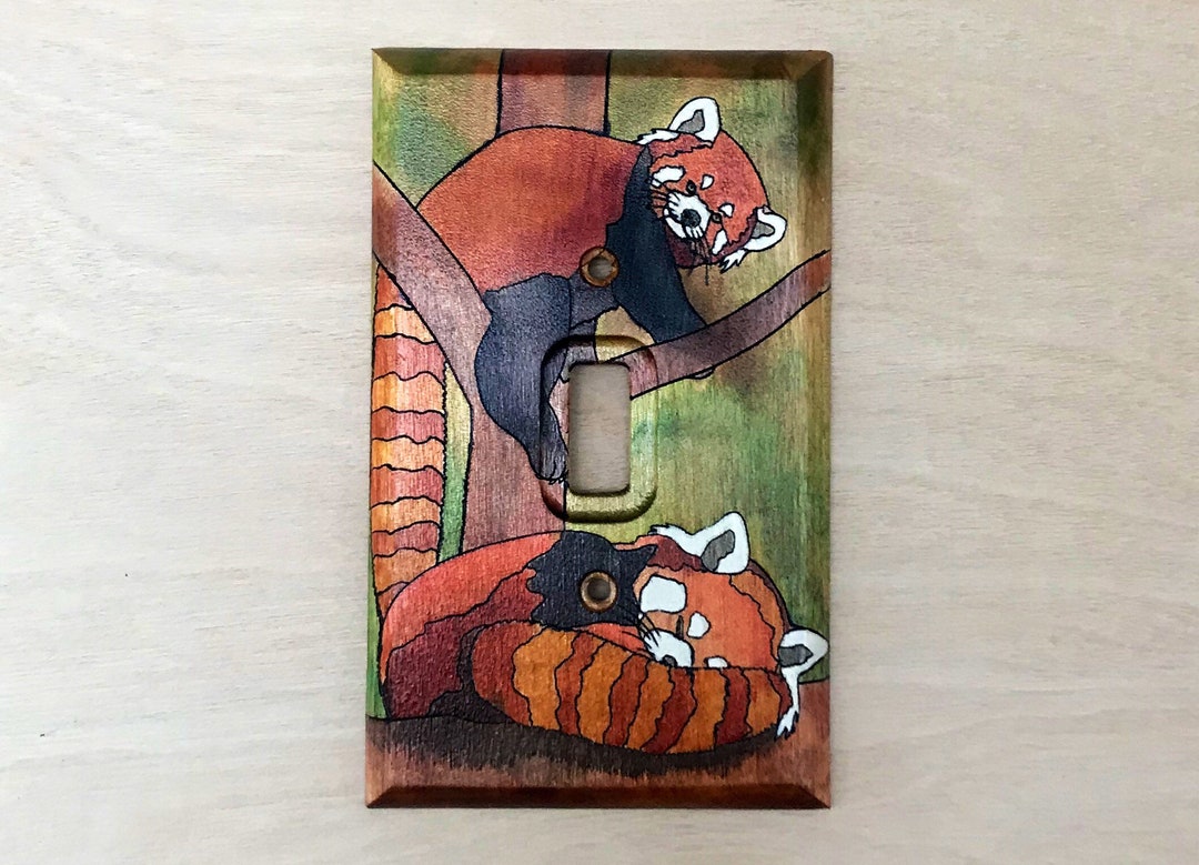 Hand Painted Red Panda Light Switch Cover Plate - Etsy