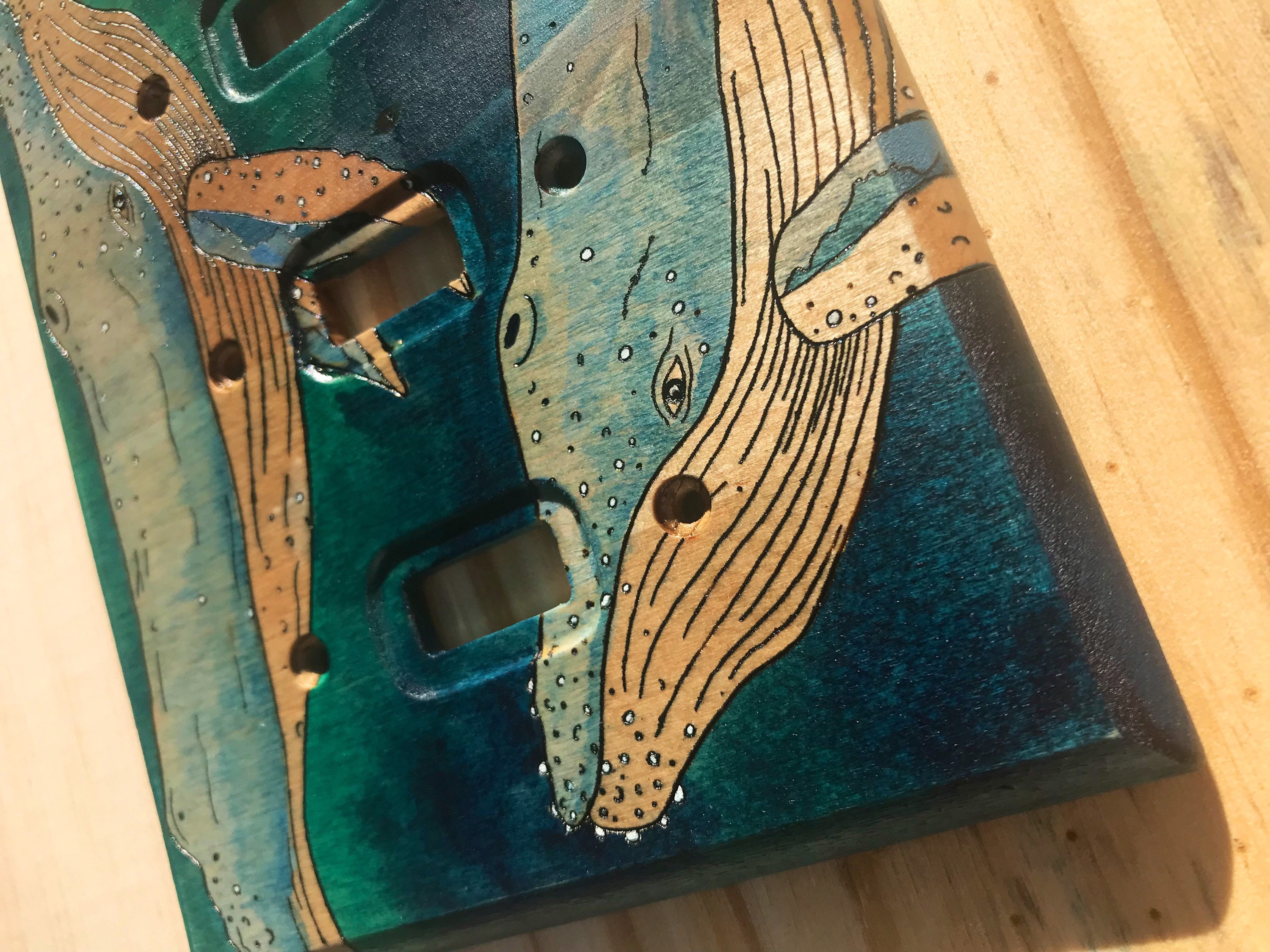 Hand Painted Wooden Humpback Whale Triple Light Switch Cover | Etsy