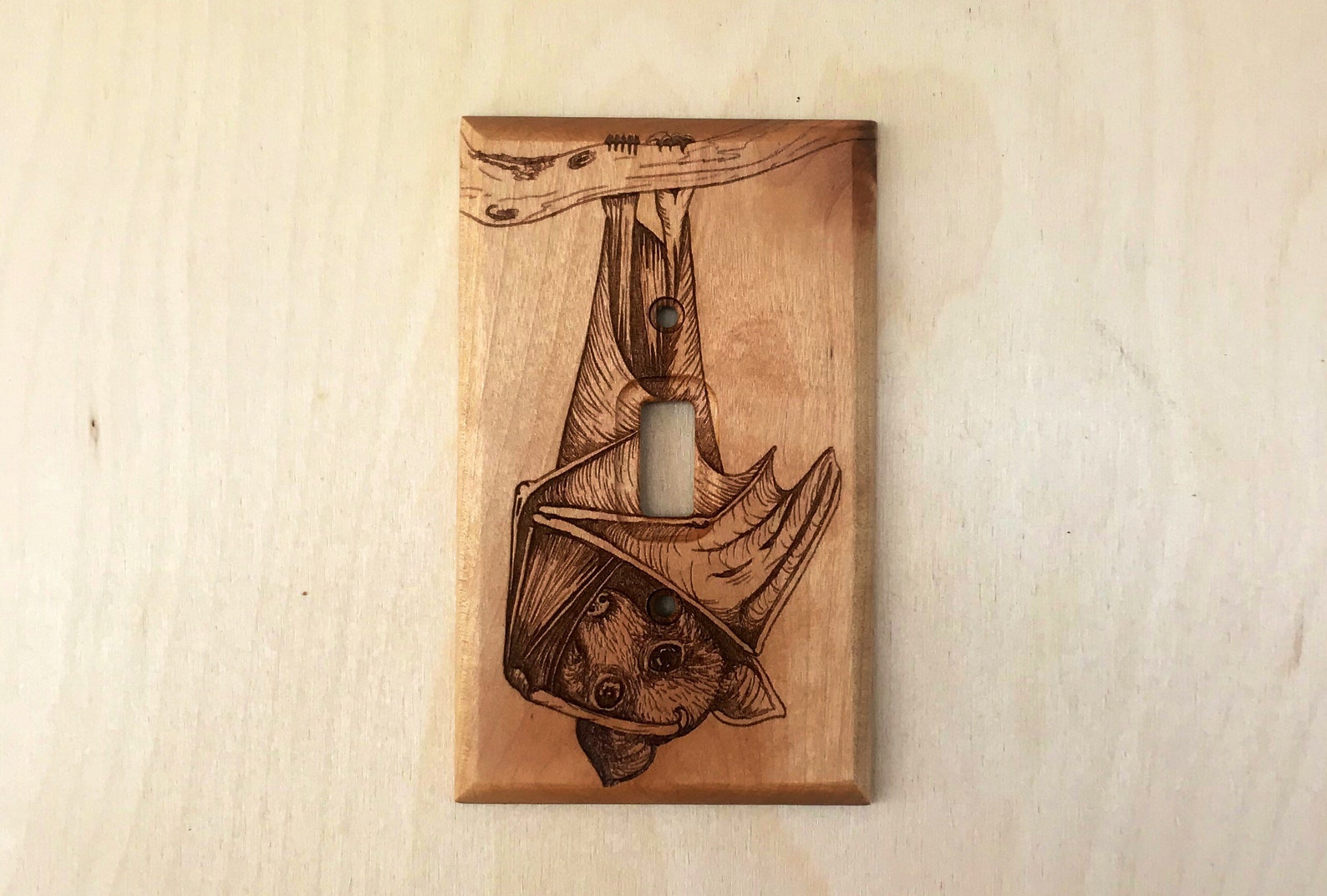 Bat Light Switch Cover Single Wood Lightswitch Cover Plate - Etsy