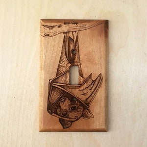 Bat Light Switch Cover - Single Wood Lightswitch Cover Plate - Etsy