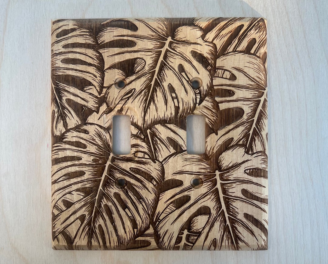 Monstera Leaves Double Light Switch Cover - 2 Toggle Leaf Lightswitch ...