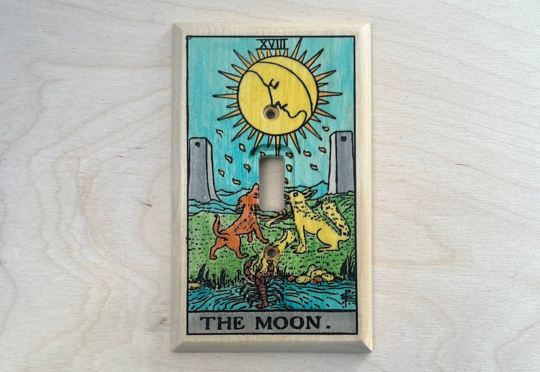 Hand Painted Tarot Card Light Switch Cover - the Moon Lightswitch Cover ...