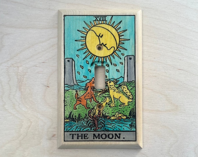 Hand Painted Tarot Card Light Switch Cover - the Moon Lightswitch Cover ...