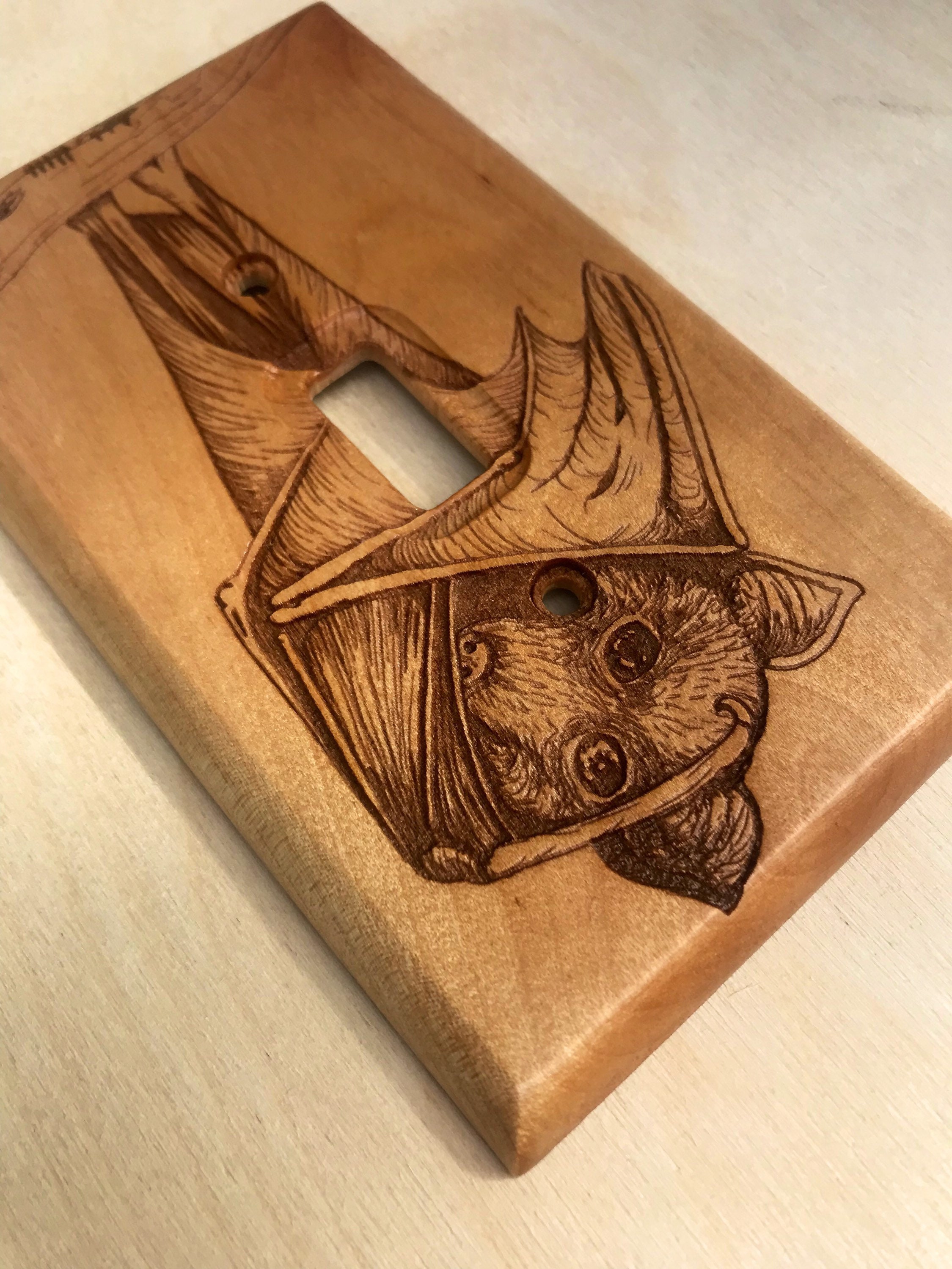 Bat Light Switch Cover Single Wood Lightswitch Cover Plate - Etsy