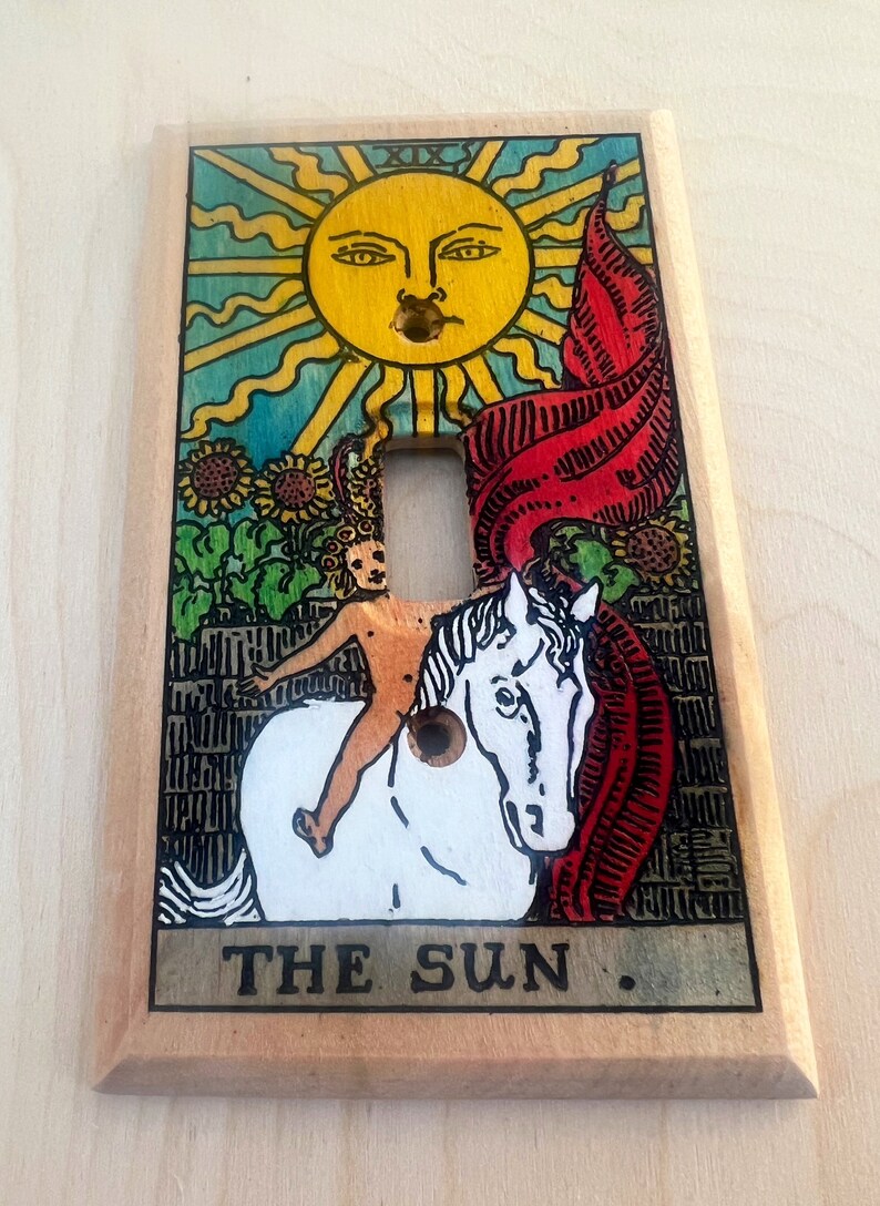 Hand Painted Tarot Card Light Switch Cover - the Sun Lightswitch Cover ...