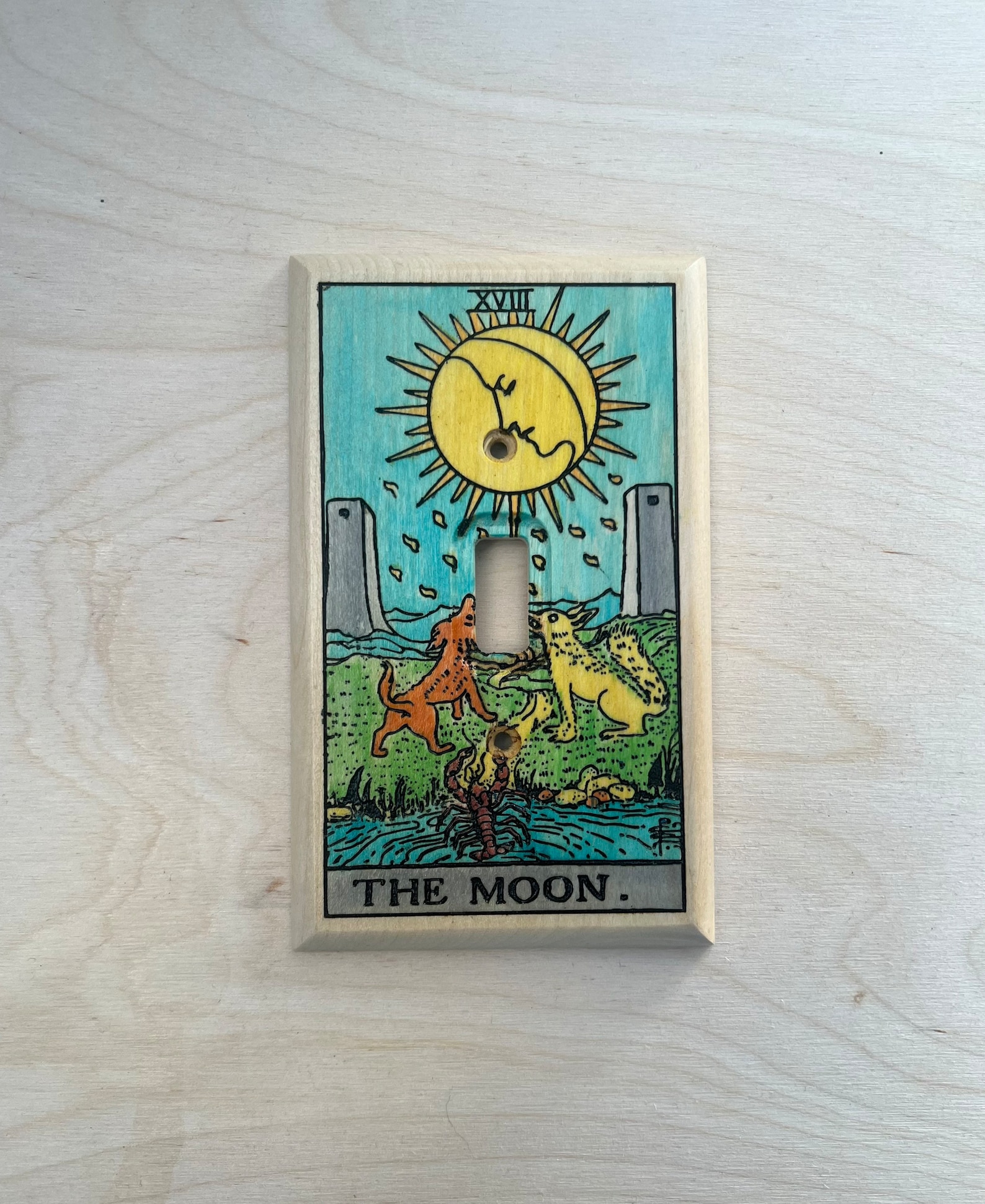 Hand Painted Tarot Card Light Switch Cover the Moon - Etsy