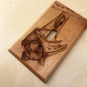 Bat Light Switch Cover - Single Wood Lightswitch Cover Plate - Etsy