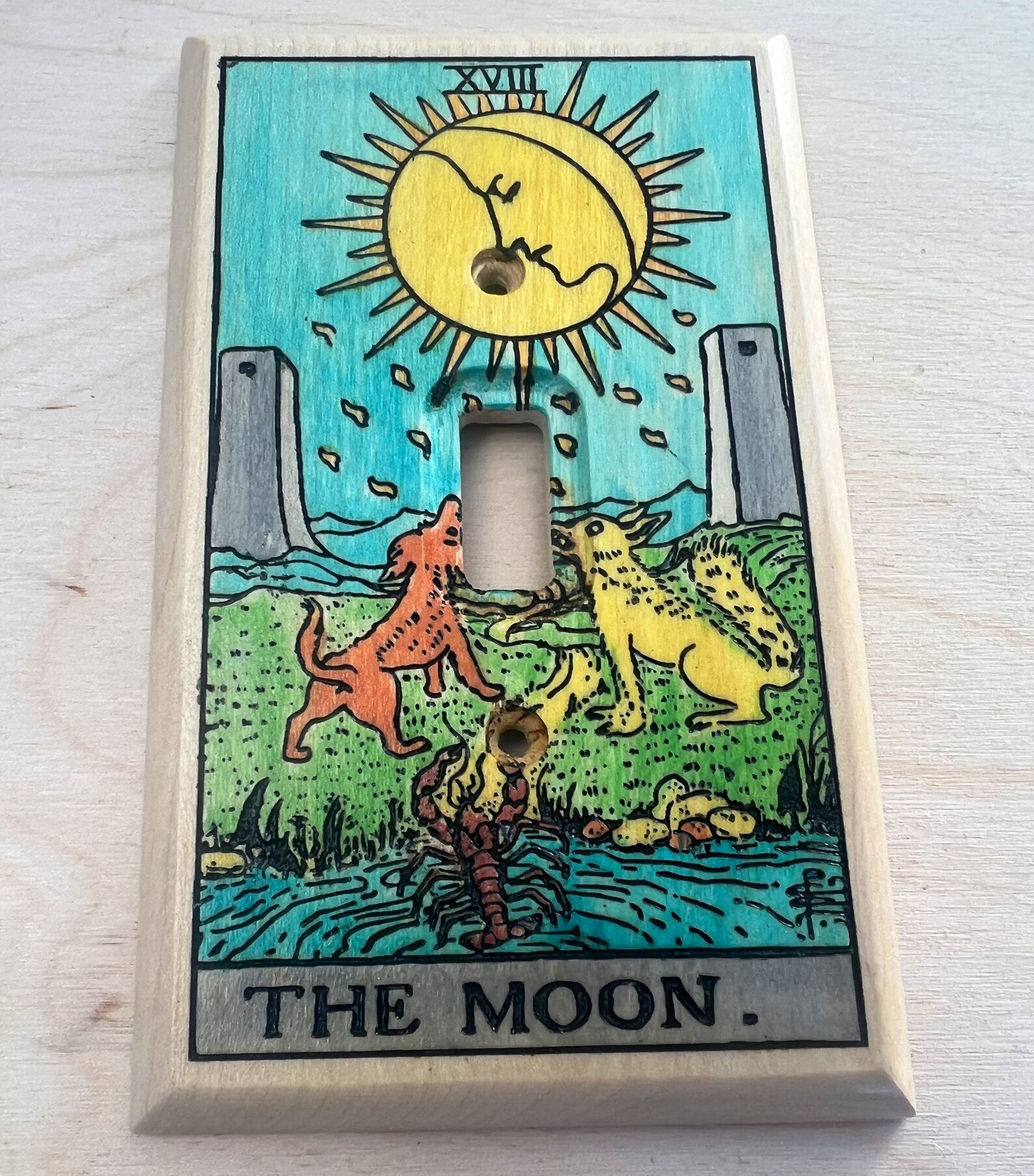 Hand Painted Tarot Card Light Switch Cover the Moon - Etsy