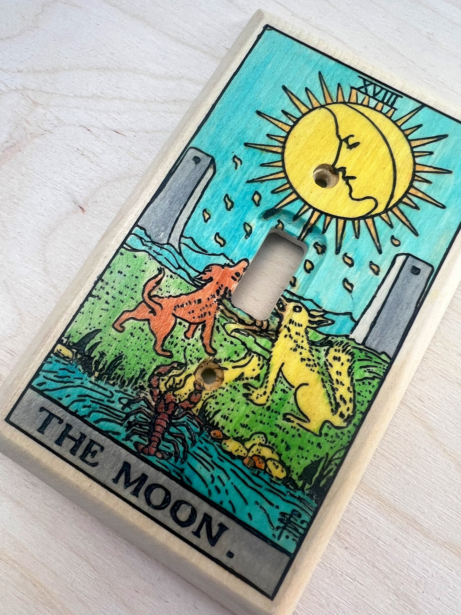 Hand Painted Tarot Card Light Switch Cover the Moon - Etsy