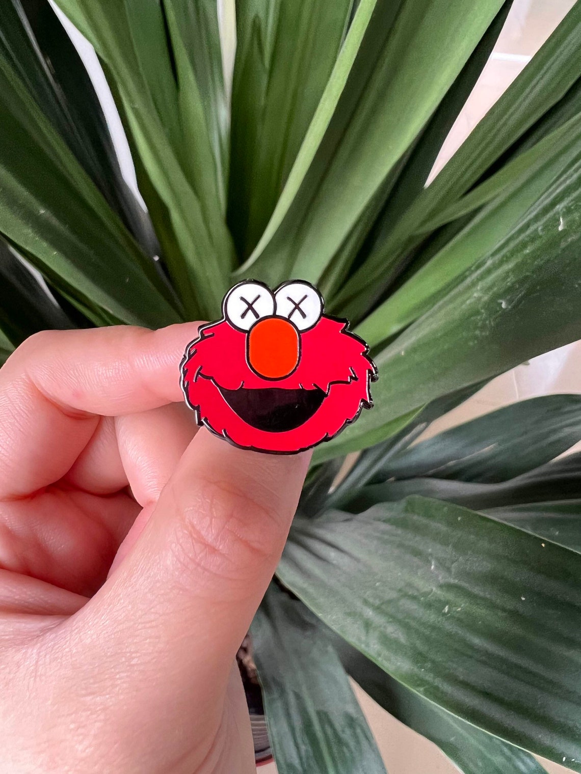 KAWS X Sesame Street Elmo Enamel Pin - Etsy