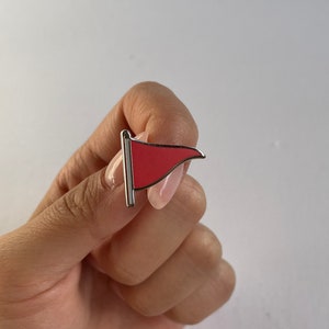 Red Flag Enamel Pin - Etsy